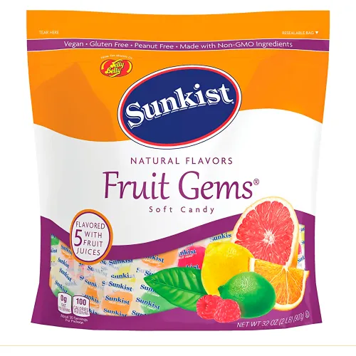 SUNKIST Wrapped Fruit Gems Soft Candy, 2 lb