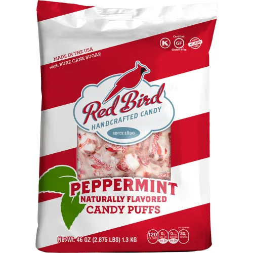 Red Bird Peppermint Puffs Stand Up Bag, 46 oz