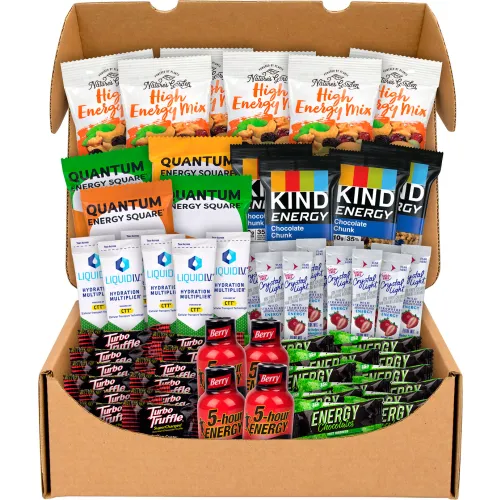 Snack Box Pros Energy Boost Snack Box, Assorted Flavors, 60 Count