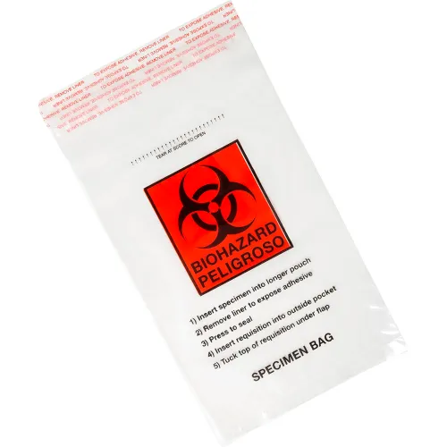 Biohazard Specimen Transport Bag, 8" x 10", Zipper, Document Pouch ...