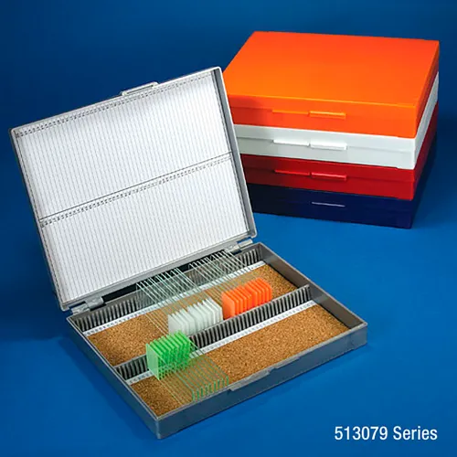 Slide Box For 100 Slides, Cork Lined, Dark Gray