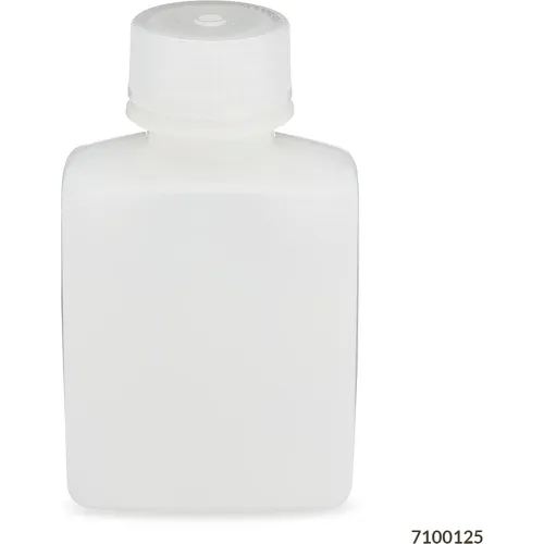 Bottle, Rectangular, HDPE , 28mm Polypropylene Screw Cap, 125mL (4oz), 12/Pack