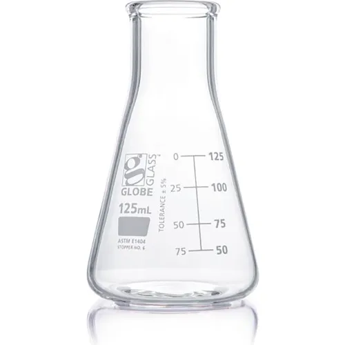 Flask, Erlenmeyer, Globe Glass, Wide Mouth, Dual Graduations, ASTM ...