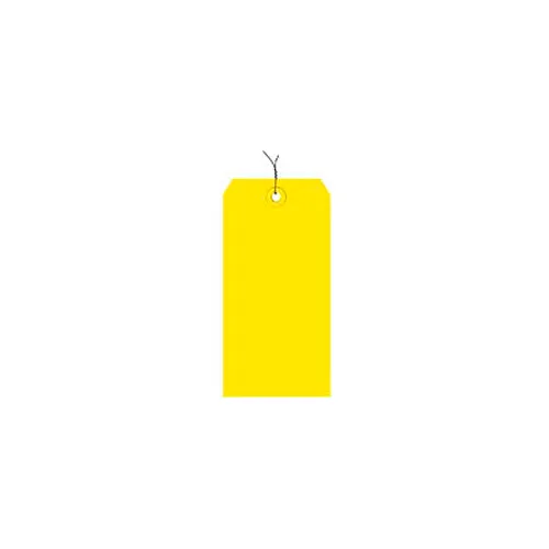 Shipping Tags, Pre Wired, #8, 6-1/4"L x 3-1/8"W, Yellow, 1000/Pack