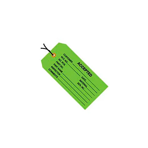 Global Industrial™ Inspection Tag "Accepted" Pre Strung #5, 4-3/4"L x 2 ...