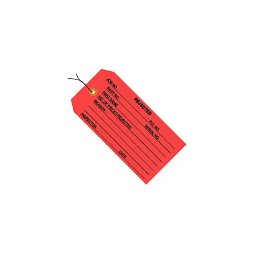 Global Industrial™ Inspection Tag "Rejected", Pre Wired#5, 4-3/4"L x 2 ...