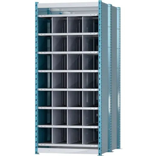 Hallowell Closed Style Deep Bin Shelving, 8 Shelves, Starter Unit, 36"W ...