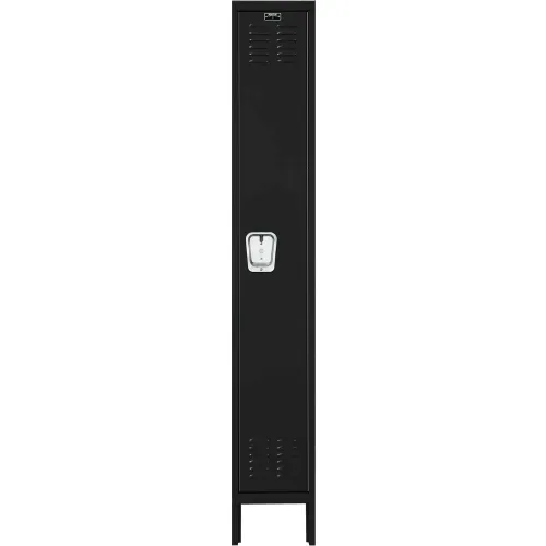 Hallowell® 1-Tier 1 Door Premium Locker, 12"W x 18"D x 78"H, Black ...