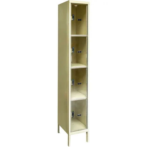 Hallowell® 4-Tier 4 Door Safety-View Plus Box Locker, 12"Wx15"Dx78"H ...