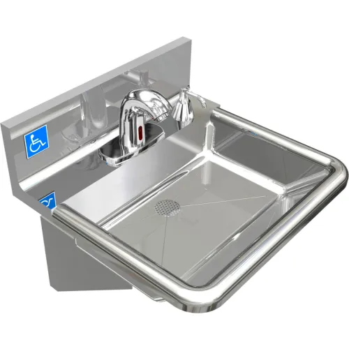 BSM Inc. ADA SS Hand Sink, 1 Station with Electronic Faucet, Wall Mount ...