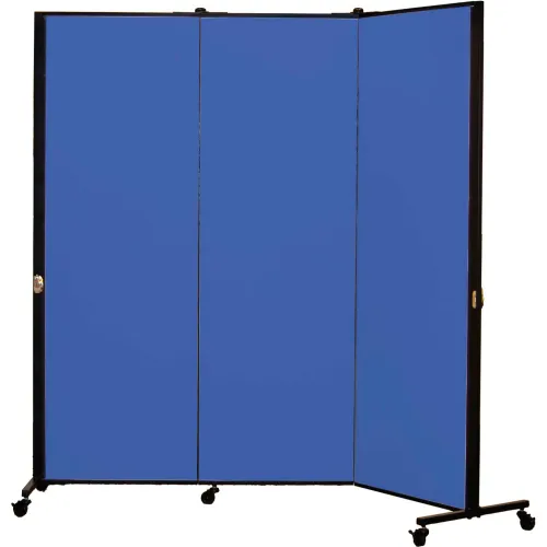 Healthflex Portable Medical Privacy Screen, 3-Panel, Primary Blue