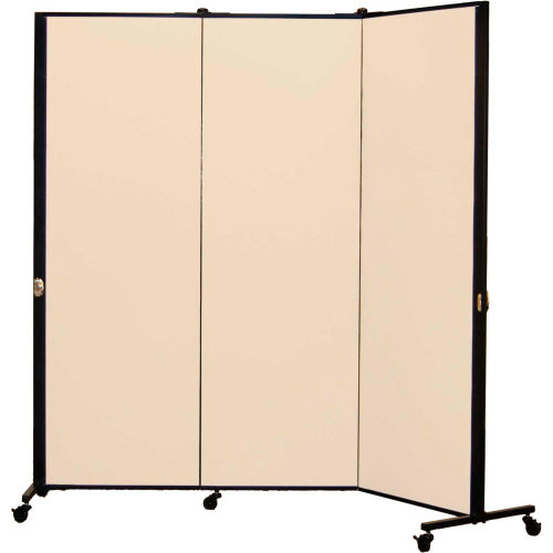Healthflex Portable Medical Privacy Screen, 3-Panel, Vinyl Hazelnut