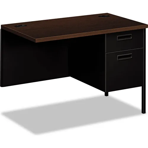 HON®Metro Classic Series Right Pedestal Desk, 42"W x 24"D x 29-1/2"H, Mocha