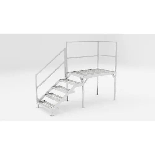 Ez-Access® Fortress OSHA Stair System w/ Platform, 108"L x 40-13/16"W ...