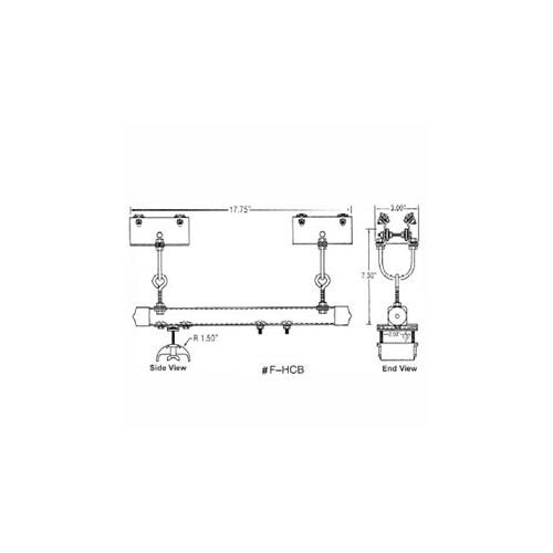 Hubbell Control Box Assembly W/ S Beam Support, 17-3/4"L x 3"W, Gray