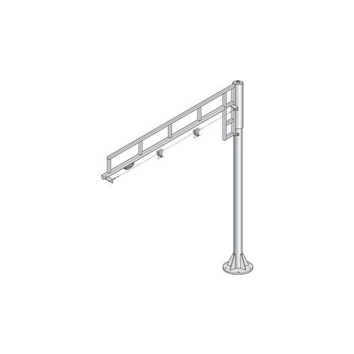 Hubbell Swing Boom W/ Floor Mounted Support & 190 Lbs Weight, 120"W, Yellow