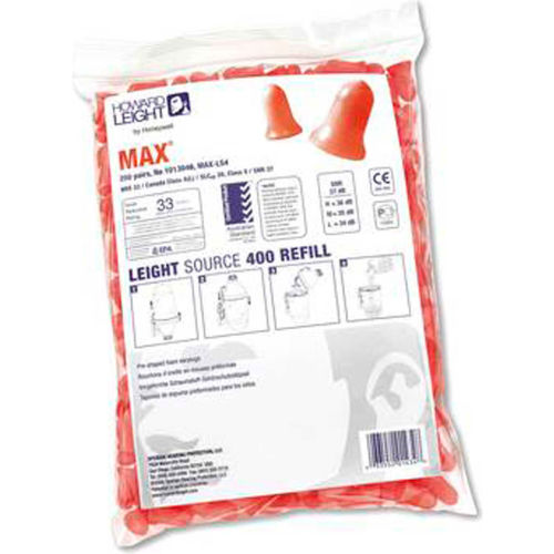 Howard Leight Maximum MAX-LS4-REFILL Dispenser Refill, Contoured Bell ...