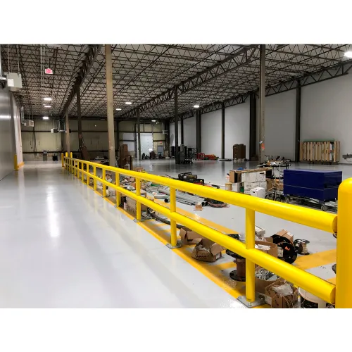 Ideal Shield® Standard Two-Line Guard Rail, Steel & HDPE Plastic, 120"L ...