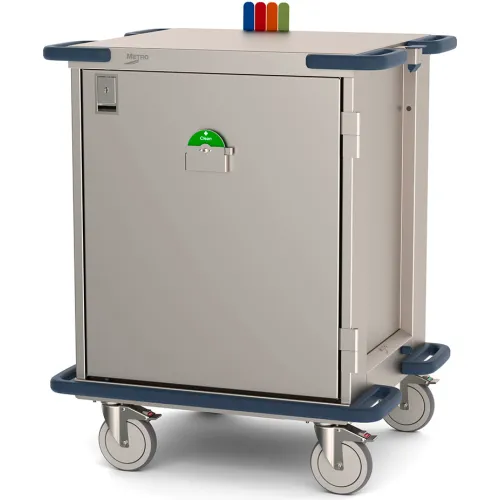 Metro® CaseVue™ Surgical Case Cart w/ Solid Door, 33-1/2"L x 28"W x 40-5/8"H, Gray/Silver