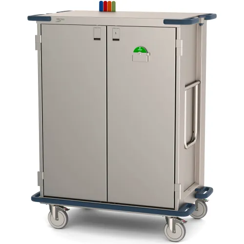 Metro® CaseVue™ Surgical Case Cart w/ Solid Doors, 45-1/2"L x 28"W x 58-1/4"H, Gray/Silver