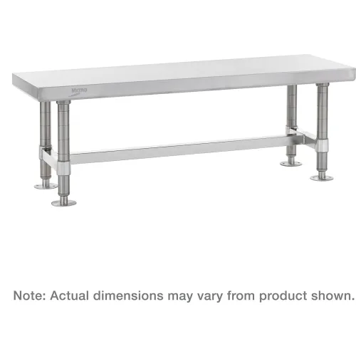 Metro® Gowning Bench with 4 Legs, 36"W x 9"D x 18"H, Silver