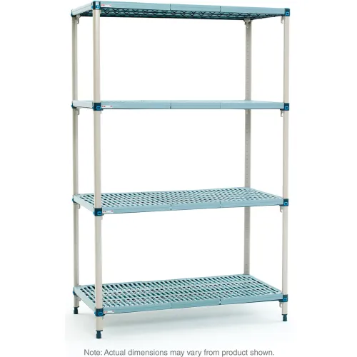 Metro® MetroMax Q 4 Shelf Polymer Shelving Unit, Starter, 72"W x 24"D x ...
