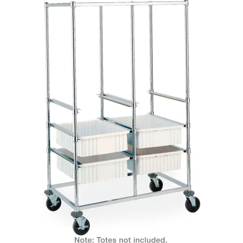 Metro® Double Bay Tote Rack, Resilient Rubber Casters, 41-3/4"L x 26"W ...