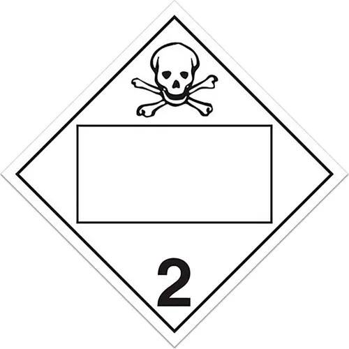 INCOM® TDG Placard, Toxic Gases, Class 2.3, Blank UN, Vinyl, Pack of 100