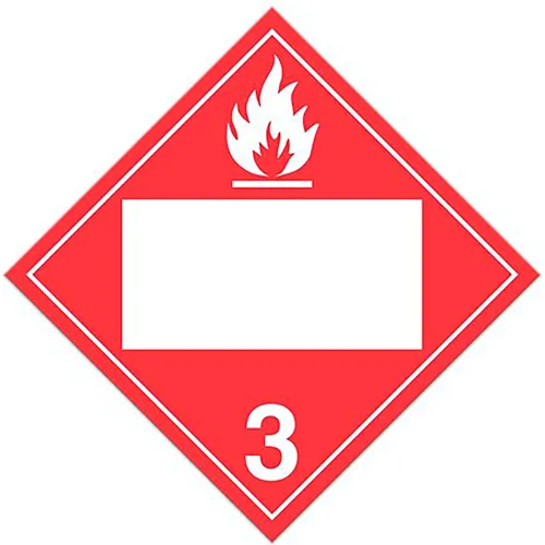 INCOM® TDG Placard, Flammable Liquids, Class 3, Blank UN, Rigid Plastic ...