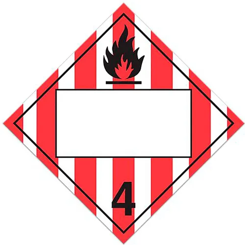 INCOM® TDG Placard, Flammable Solids, Class 4.1, Blank UN, Rigid ...