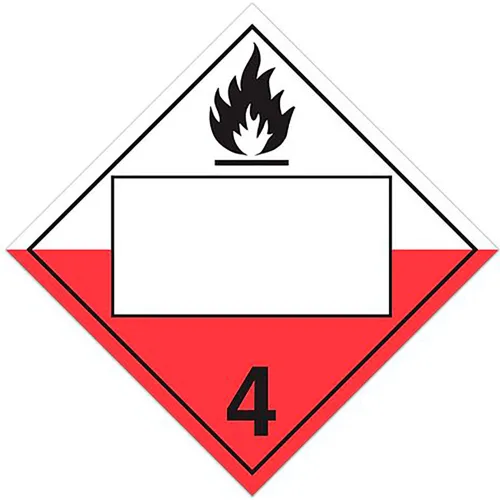 INCOM® TDG Placard, Spontaneous Combustion, Class 4.2, Blank UN, Vinyl ...