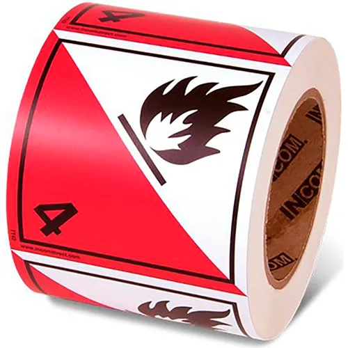 INCOM® TDG Labels, Spontaneous Combustion, Class 4.2, Paper, 4"L x 4"W ...