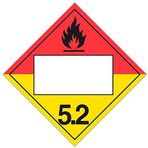 INCOM® TDG Placard, Organic Peroxides, Class 5.2, Blank UN, Vinyl, Pack ...