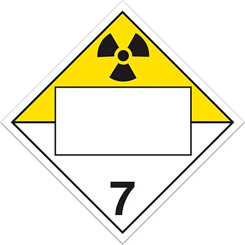 INCOM® TDG Placard, Radioactive Materials, Class 7, Blank UN, Vinyl ...