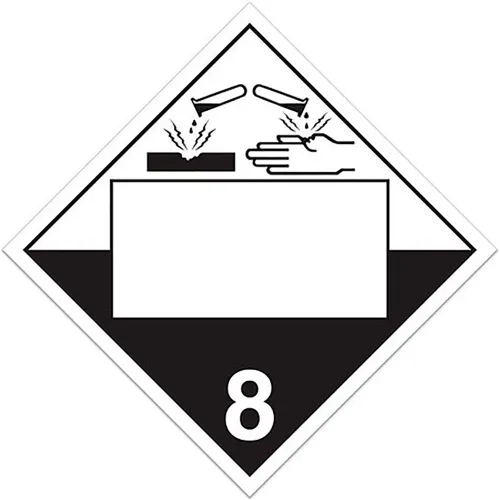 INCOM® TDG Placard, Corrosives, Class 8, Blank UN, Vinyl, Pack of 100
