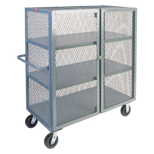 Jamco Mesh Security Truck w/3 Shelves, 3000 lb. Capacity, 60"L x 30"W x ...