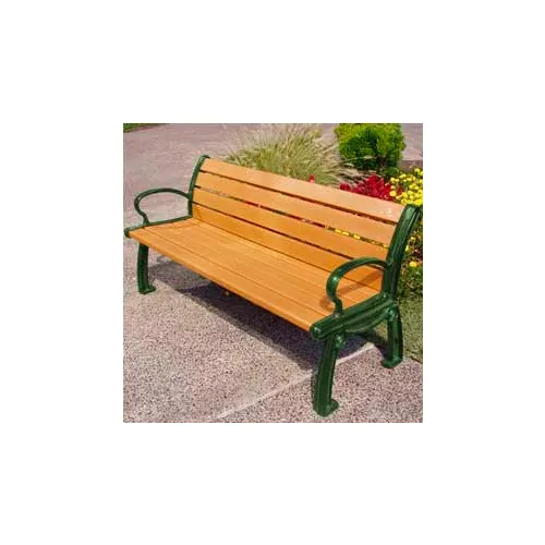 Frog Furnishings Heritage 6' Recycled Plastic Bench, Cedar Bench/Green ...