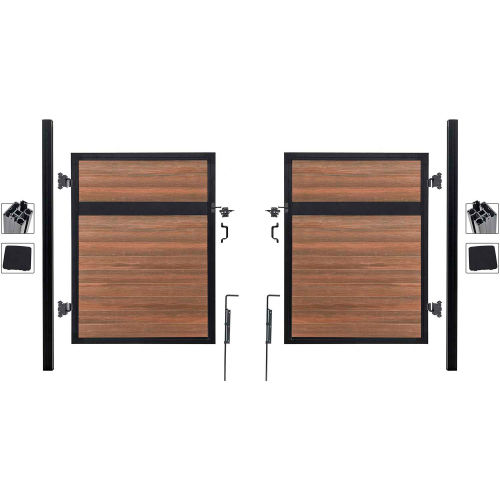 Estate 10'W x 6'H King Cedar Aluminum/Composite Adjustable Fence Double ...