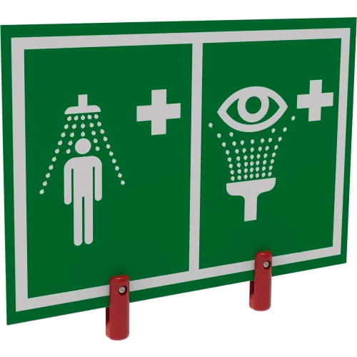 Hughes® Universal Safety Shower Eye & Face Wash Sign w/ Plastic ...