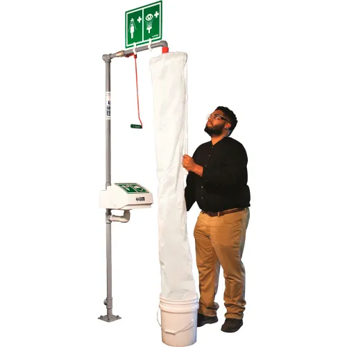 Hughes® Safety Shower Test Kit w/ Bucket & Shower Sock, Polyethylene/PVC