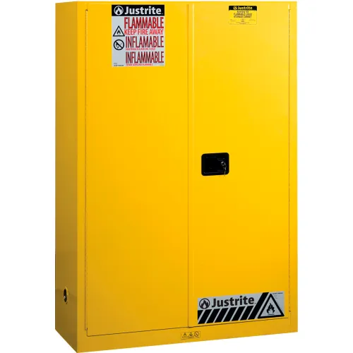 Justrite® Flammable Cabinet, Self Close Double Door, 45 Gal. Capacity ...