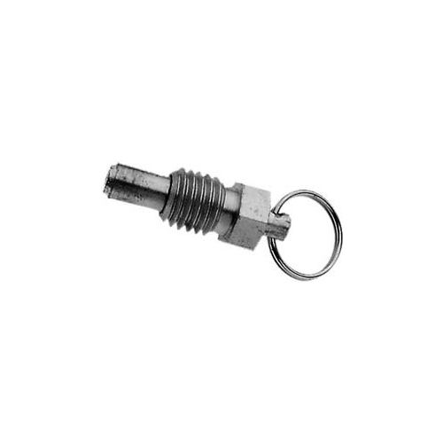 Stubby Hand Retractable Spring Plunger - Zinc Plated Steel 1/4-20 Thread