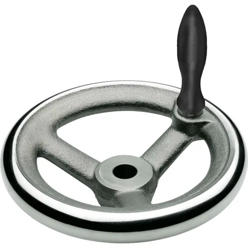 JW Winco - 4BE84/D - Aluminum Spoked Handwheel w/ Revolving Handle - 3. ...