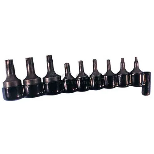 Internal Torx Socket Set, 1/4" & 3/8" Drive, T10 To T50 , 9 Piece