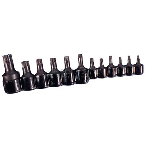 Internal Torx Socket Set, 1/4", 3/8" & 1/2" Drive, T10 To T60, 12 Piece,