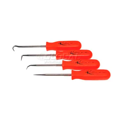 Pick Set-4 Piece W/ Neon Orange Handles