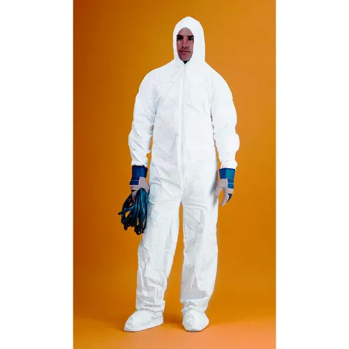 KeyGuard® Coverall/Bunny Suit, Attached Hood & Boots, Zipper Front ...