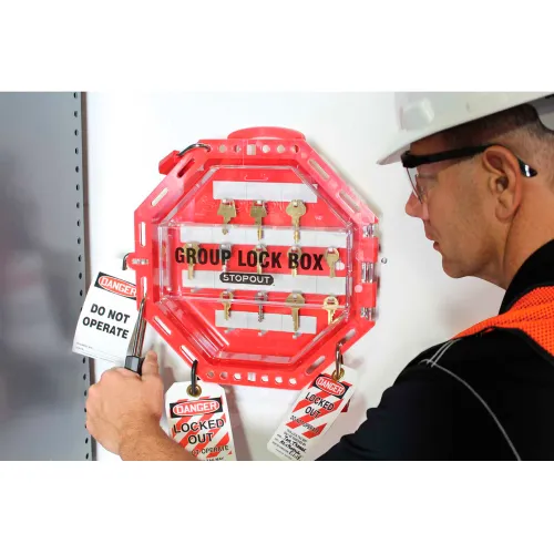 Accuform KCC624 Stopout® Look 'N Stop Group Lock Box, Plastic