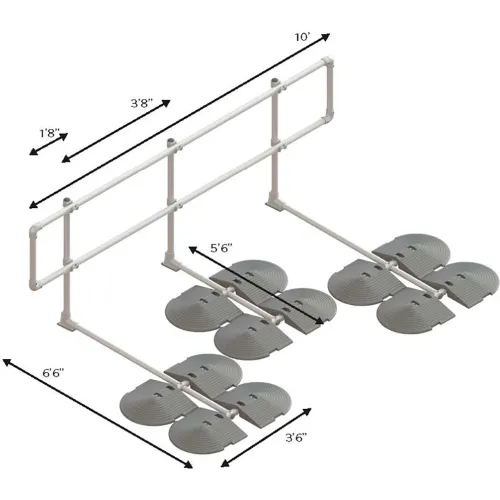 Kee Safety® Guard® Straight Railing Kit, 120"L x 42"H, Gray
