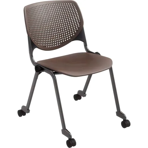 KFI Studios Kool Armless Stacking Chair with Casters, Polypropylene ...